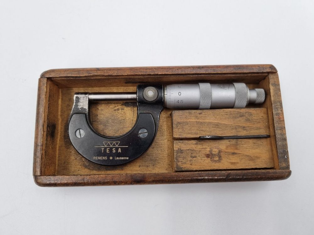 Altes Tesa Micrometer / Renens + Lausanne in Holzschachtel (Gebraucht ...