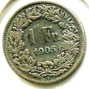 1 Franken Silbermünze 1905 | Kaufen auf Ricardo