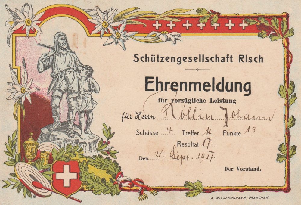 Ehrenmeldung Risch 1917 (Gebraucht) in Rorschacherberg für CHF 7 – mit Lieferung auf Ricardo kaufen