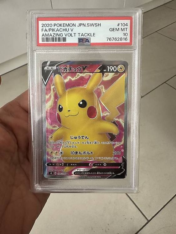 Pokémon Pikachu V SR PSA 10 (Japanese Amazing Volt Tackle) (Neu und ...