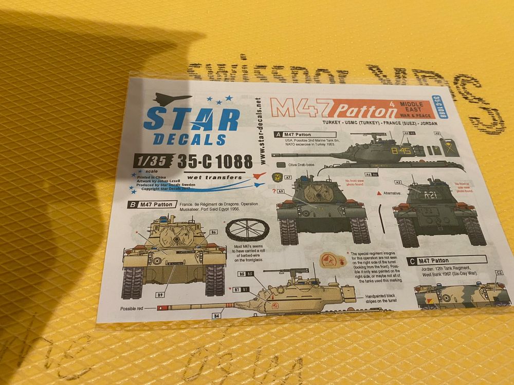 1/35 M47 PATTON MIDDLE EAST DECALS (Gebraucht) in MÜHLEDORF/SO für CHF ...