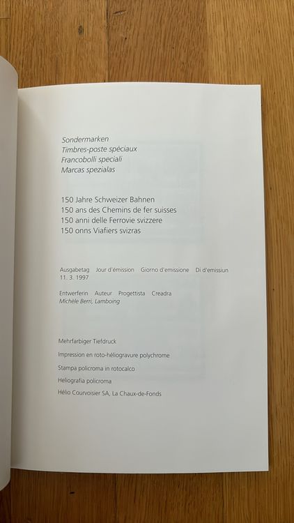 Sondermarken Schweizer Bahnen 1997 (Gebraucht) in Embrach für CHF 1 – mit Lieferung auf Ricardo ...