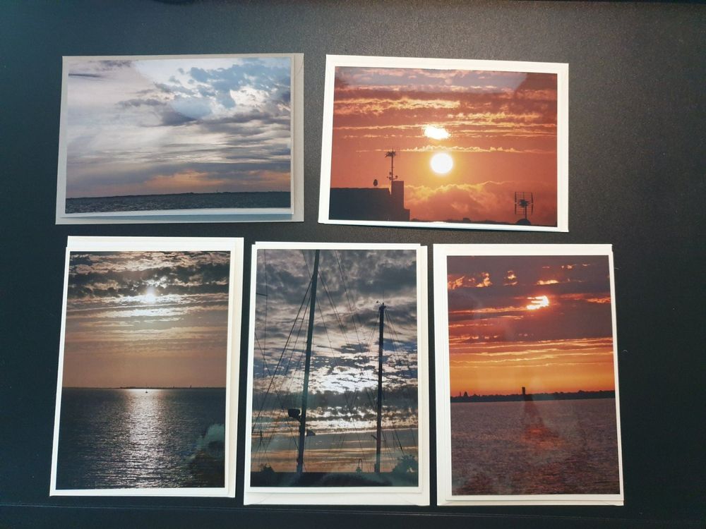 5 Karten / Motiv: Sonnenuntergang Île de Ré (handgemacht) (Neu (gemäss Beschreibung)) in Zumikon ...