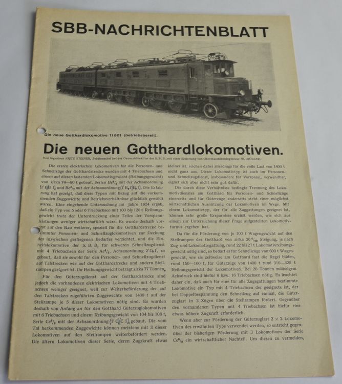 Die neuen Gotthard Lokomotiven Ae 8/14 1932 (Gebraucht) in Eiken für ...