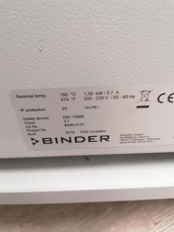 Binder CB170 - CO2 Inkubator - getestet! (Gebraucht) in Niederdorf für ...