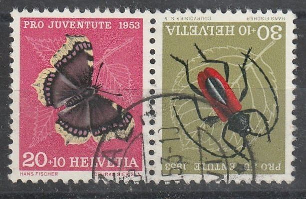 20/30 Rp aus dem PJ-Kehrdruckbogen 1953, sauber gestempelt (Gebraucht) in Turgi für CHF 1 – mit ...