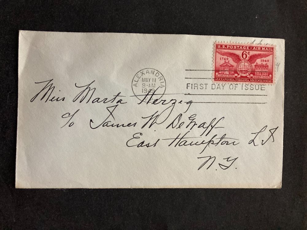 USA 1949 FDC Flugpost 200 J. Stadt Alexandria Gadsby-Taverne (Gebraucht ...