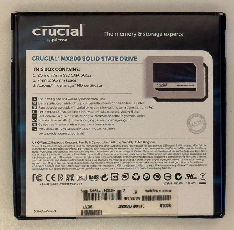 CRUCIAL MX200 SSD 500GB - 2.5" SATA 6Gb/s (Neuf avec emballage d'origine) à Genève pour CHF 28 ...