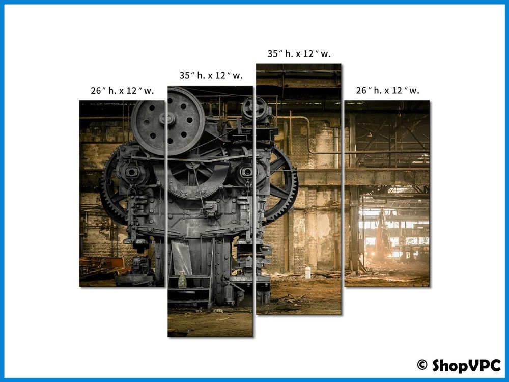 Steampunk Maschine 4-teiliges Bild - Londons alte Fabrik | Kaufen auf Ricardo