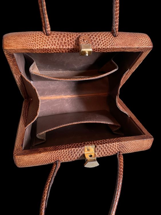 Art Deco Lizard Skin Leather Light Brown Swagger Hand Bag | Kaufen auf ...