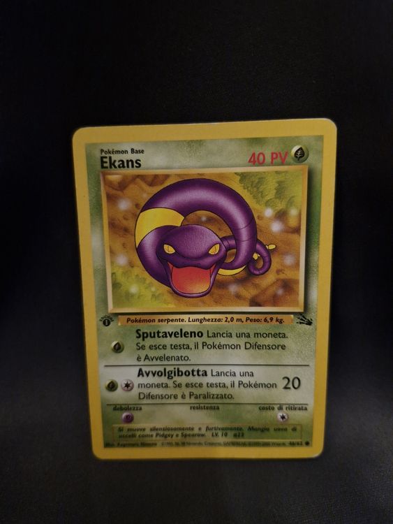 Ekans Pokemon Karte 46/62 - 1. Edition - Fossil 1999 (Gebraucht) in ...