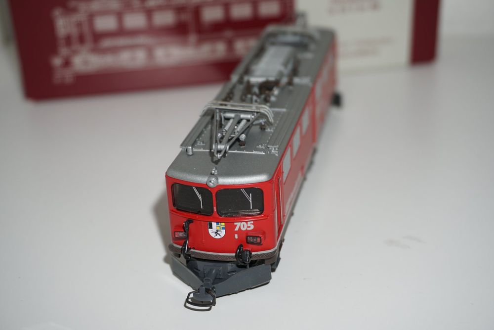 BEMO 1254 145 - RhB Ge 6/6 II 705 Pontresina rot H0m (Gebraucht) in Matten b. Interl für CHF 240 ...