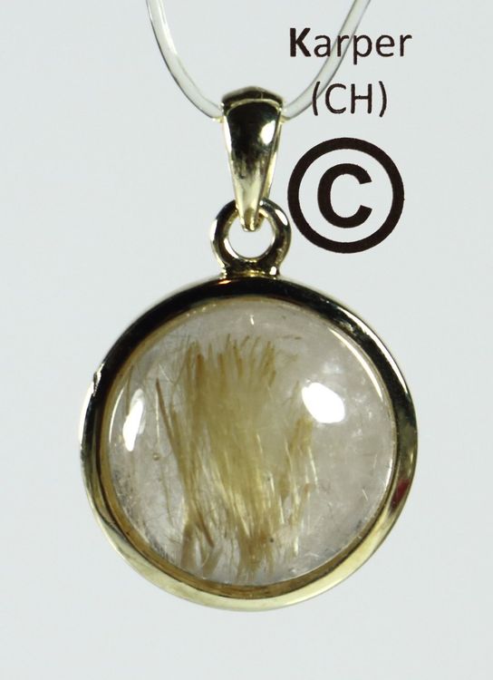 Gold Rutil, Bergkristall /Cristal de roche rutil or, S 925VG (Neu und originalverpackt) in ...