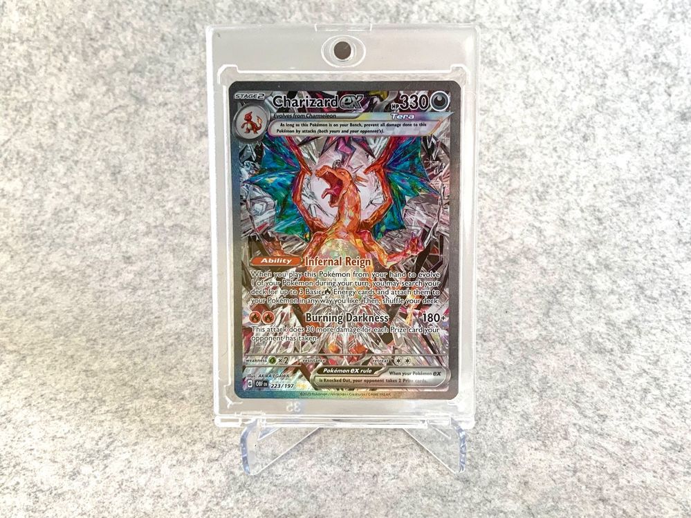 Pokemon Charizard EX 223 Obsidian Flames + Koffer & Ständer (Gebraucht ...