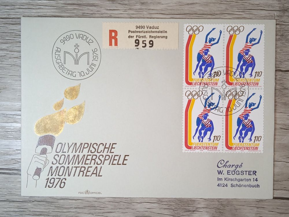 TR50 Enveloppe + Timbre Lichtenstein 1976 (Gebraucht) in Cousset für CHF 0.65 – mit Lieferung ...