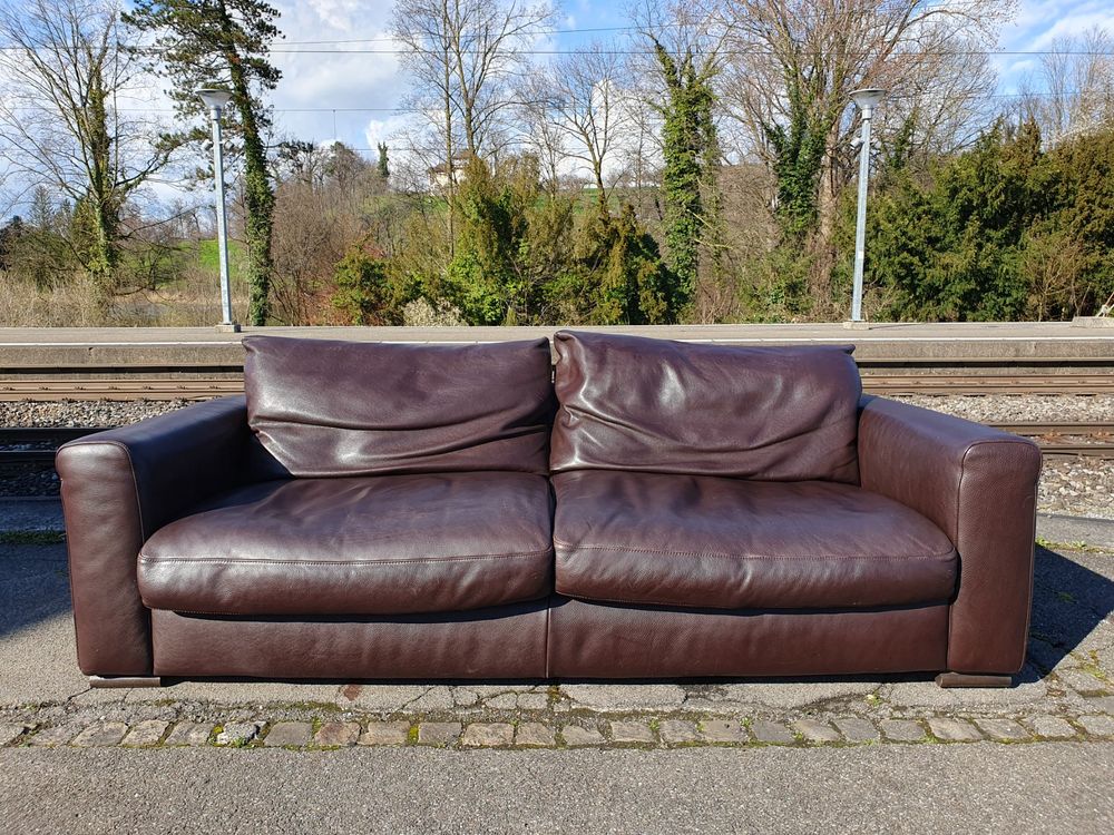 NATUZZI 3er Ledersofa in Dunkelbraun (Ref. Nr. 32) | Kaufen auf Ricardo