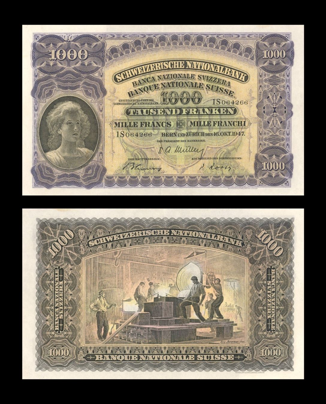 1000 Franken Banknote Schweiz Serie 2 (Replica) (Neu (gemäss ...