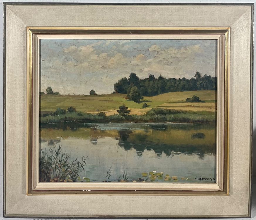Hans Herzog (1913-?) Seelandschaft Gemälde | Kaufen auf Ricardo
