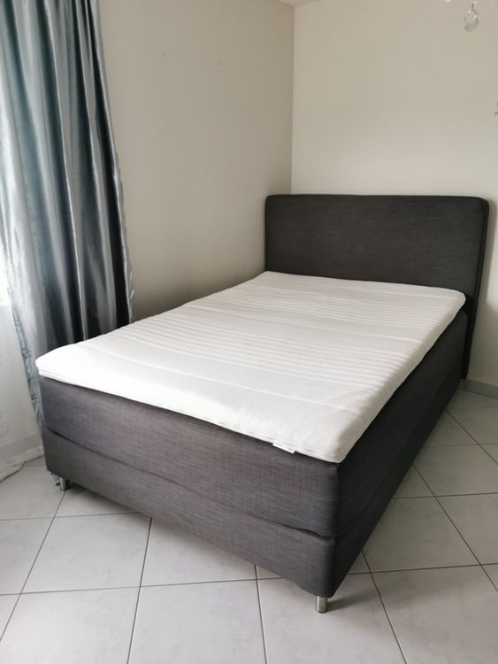 DUNVIK Boxspringbett von Ikea dunkelgrau 140x200cm TOP (D'occasion) à ...