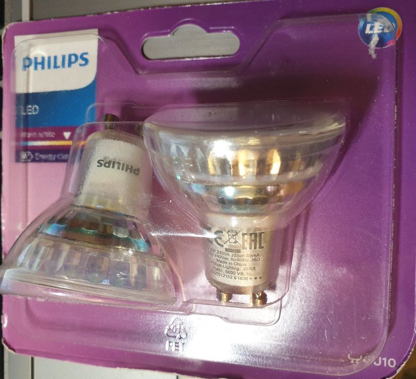 2-er Led Philips G9, 230V, 4.6W 355lm warm white (Neu und ...
