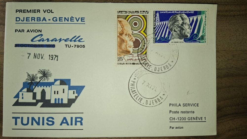 Swissair Djerba - Geneve 07.11.1971 (D'occasion) à Balgach pour CHF 1 ...