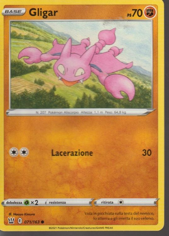 TCG POKEMON Stili Di Lotta BST 071/163 GLIGAR Italiano (Neu (gemäss ...