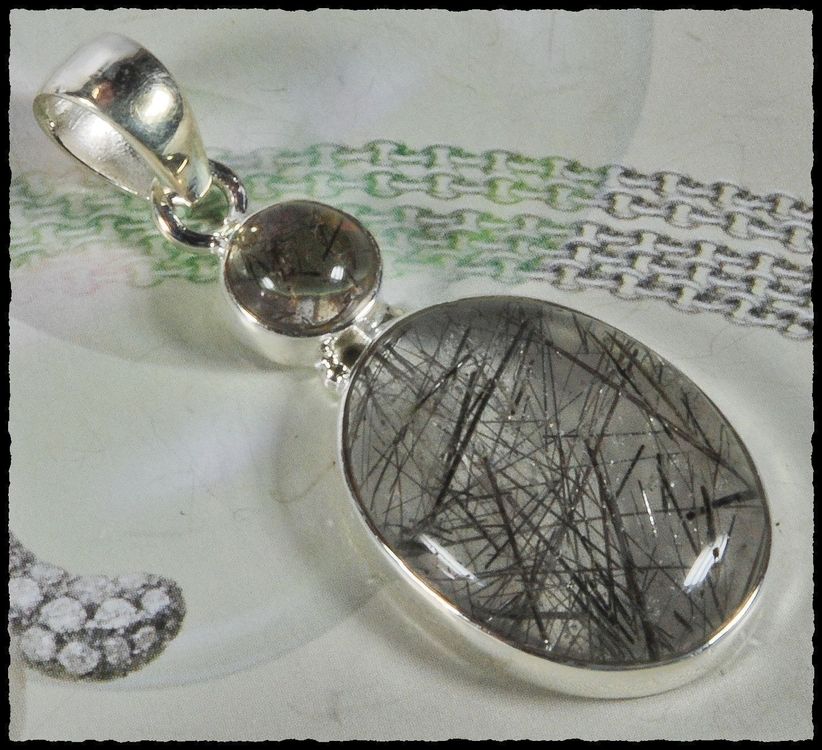 TOURMALINATED QUARTZ, Turmalin Quarz Anhänger 925 Silber (Neu und originalverpackt) in Oberglatt ...