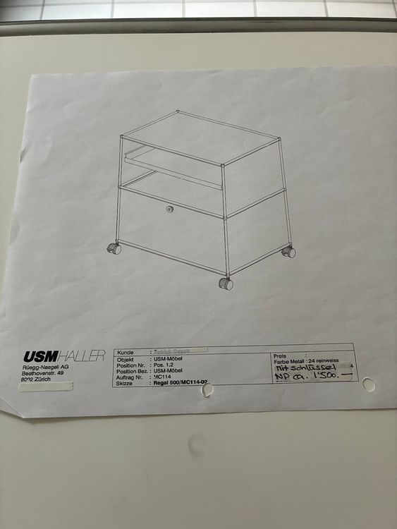USM Haller Regal/Sideboard mit Auszugtablar, Weiss (Gebraucht) in ...