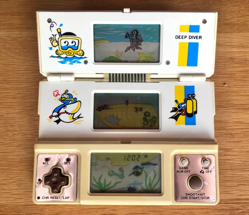 1982 Deep Diver Tri Screen Time & Fun Handheld Game Vintage (Gebraucht ...