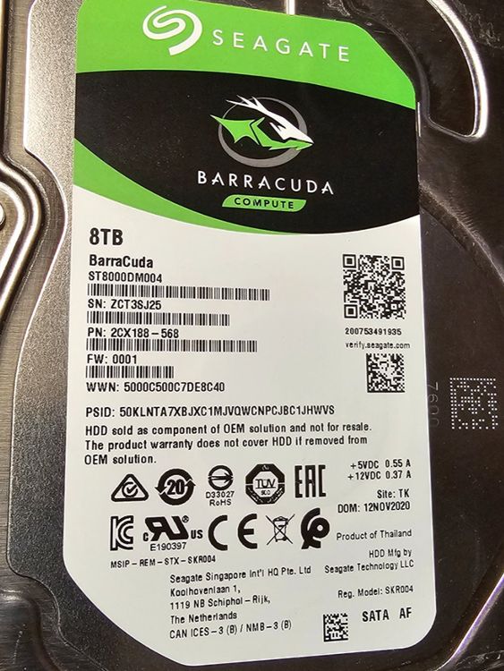 Seagate Barracuda 8TB NAS HDD (Cuda-Pos.2) (Gebraucht) in Dorf für CHF ...
