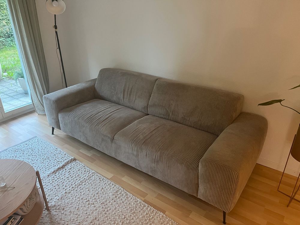 3er-Sofa Cord-Optik beige | Kaufen auf Ricardo