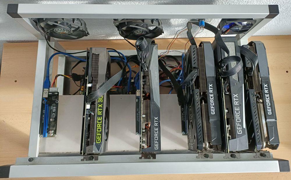 Mining Rig mit fünf GPU Nvidia GeForce RTX 3070 8GB NO LHR (Gebraucht ...