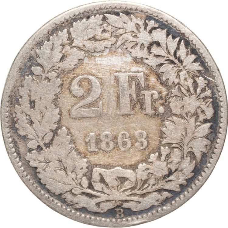 Schweiz Bundesmünze 2 Franken 1863 (Gebraucht) in Liestal für CHF 84 – mit Lieferung auf Ricardo ...