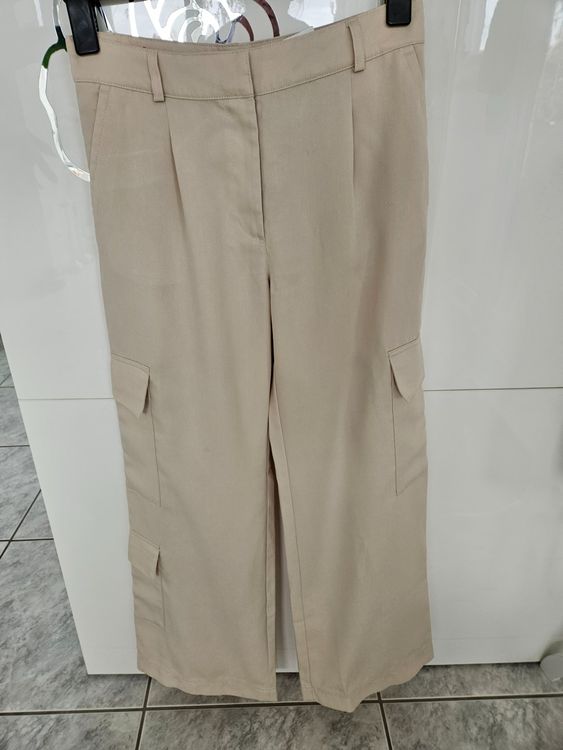High Waist Cargohose Oversize Look Beige Gr. 38 (Neu (gemäss ...