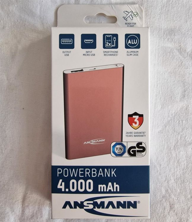 Powerbank 4000 mAh inkl. Ladekabel (Neu und originalverpackt) in ...