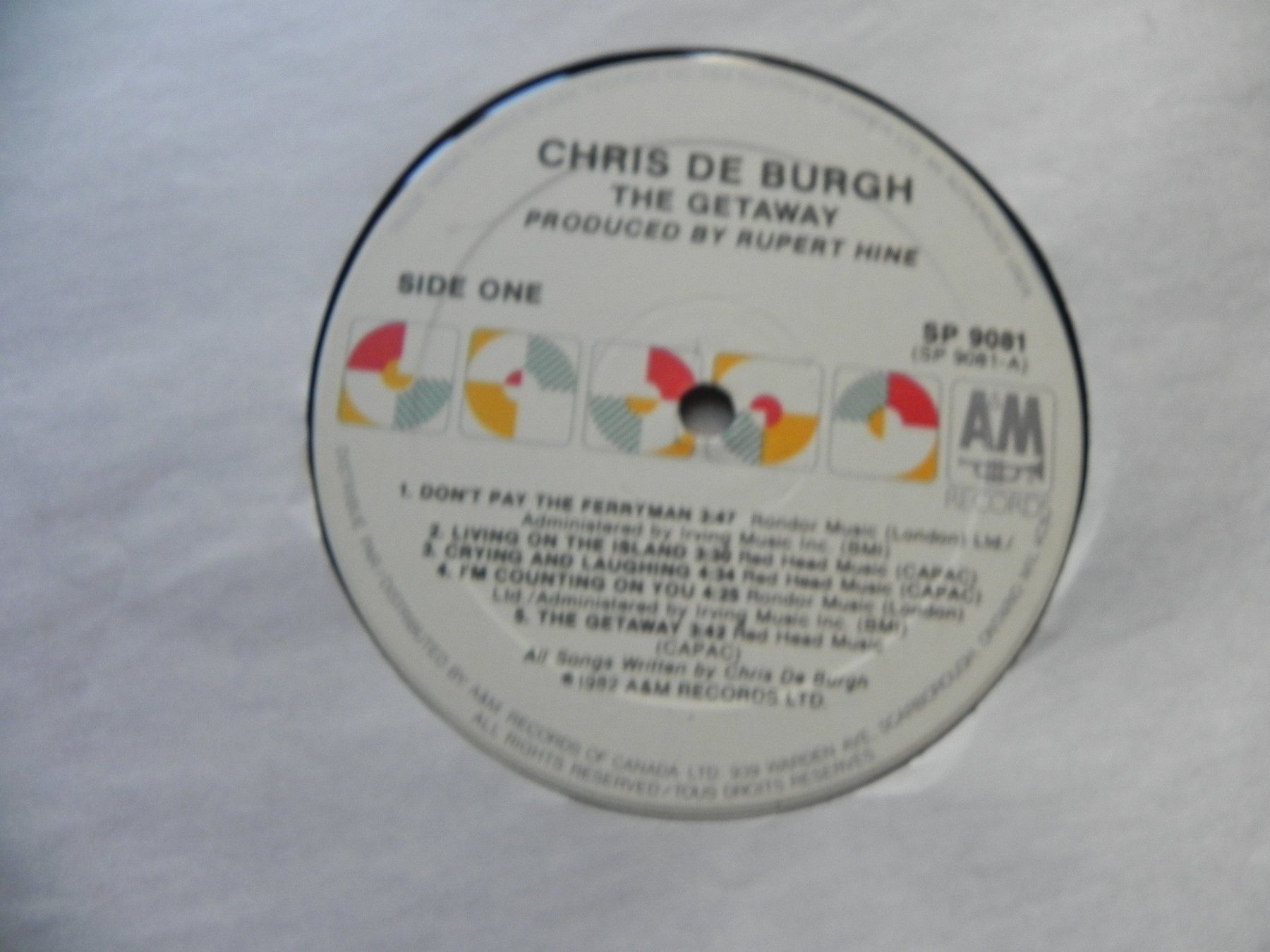 LP Irland Rock Pop Sänger Chris de Burgh 1982 The Getaway (Gebraucht ...