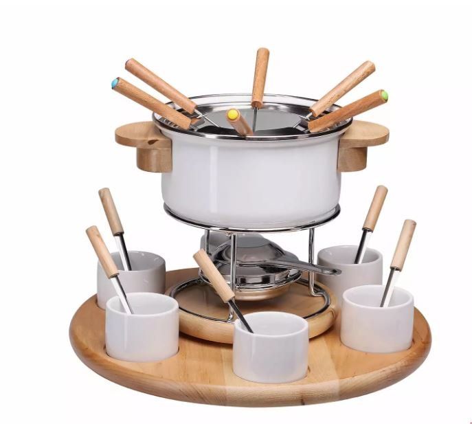 Nouvel Larissa Emaille Fondue-Set 23-teilig Weiss (Neu und originalverpackt) in Büsserach für ...