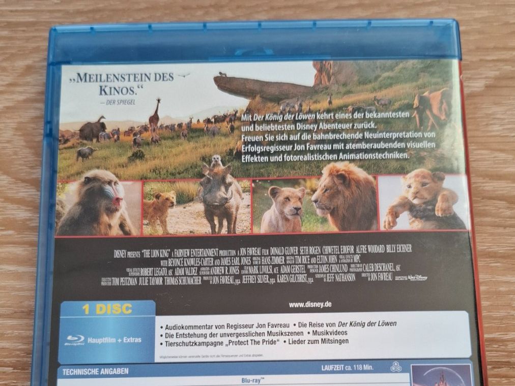 Blu-Ray-Disc: Der König der Löwen - Live-Action Version (Gebraucht) in ...