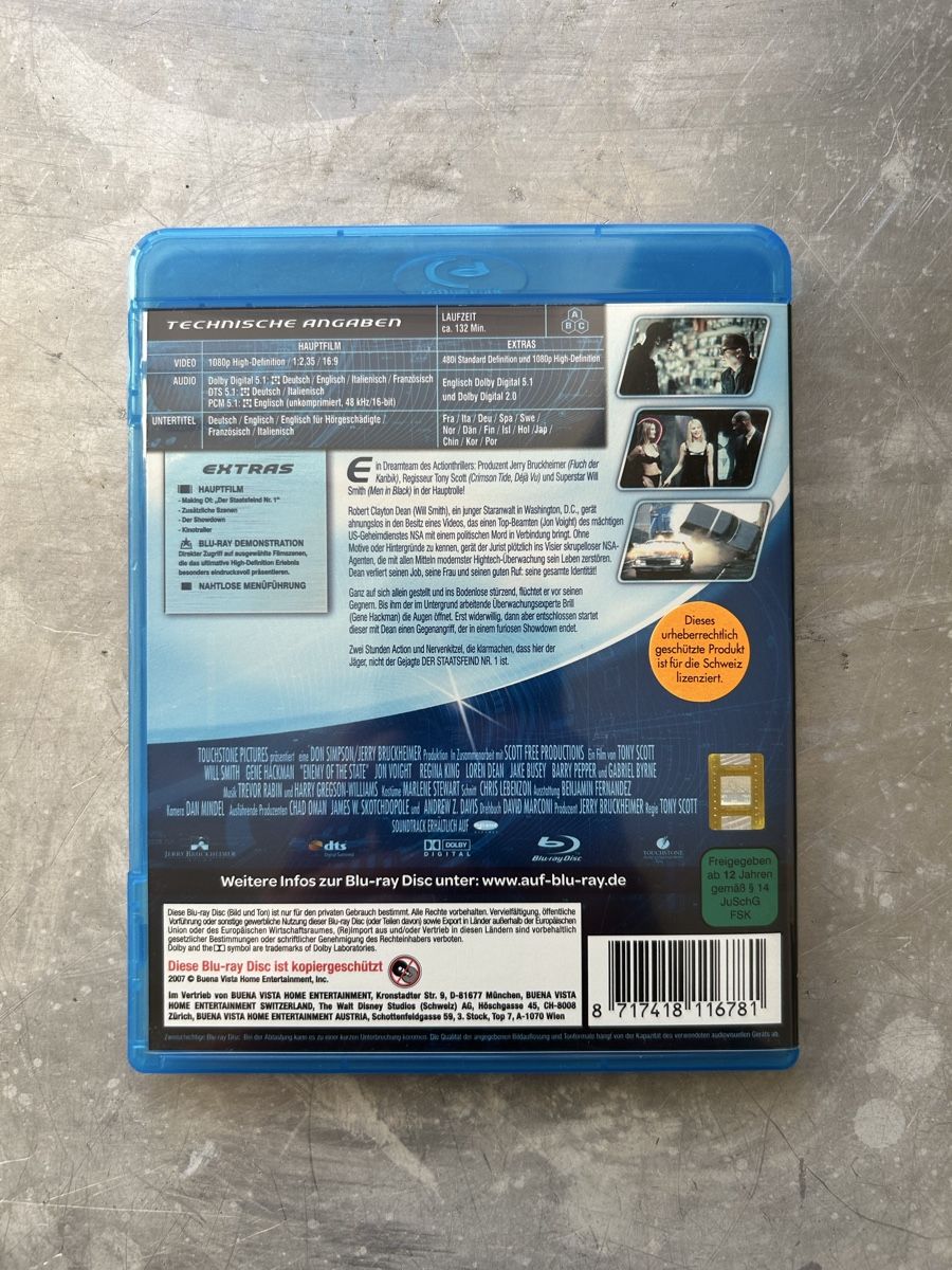 Der Staatsfeind Nr. 1 - Bluray - Will Smith, Drama [1998] (Gebraucht ...