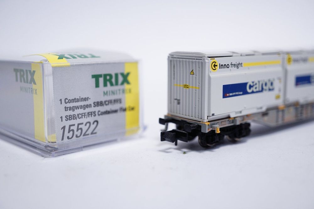 3œ Minitrix 15522 SBB Containertragwagen Cargo (Gebraucht) in Thun für ...