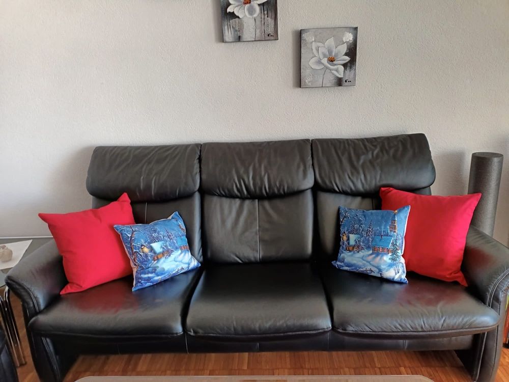 Sofa Echtleder 2er und 3er Sitz schwarz (Gebraucht) in Muri AG für CHF 251 – nur Abholung auf ...