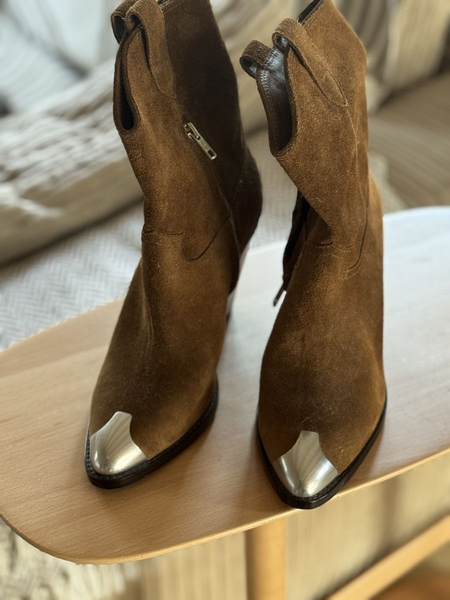 Bottines ASH en daim marron, taille 39 - Look western! (Neuf (Voir ...
