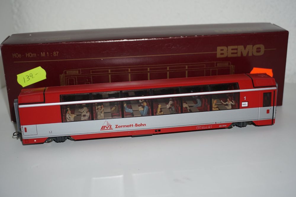 BEMO 3288 504 - BVZ Panoramawagen AS 2014 GlacierExpress H0m (Gebraucht) in Matten b. Interl für ...