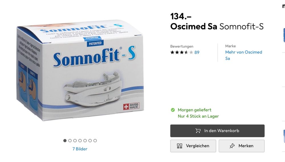Somnofit - S, Schiene gege Schnarchen (Neu und originalverpackt) in ...