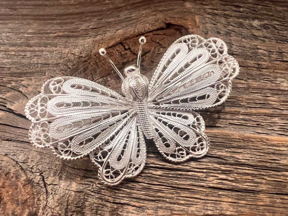 Brosche filigran Silber 925 Schmetterling w. Trachtenschmuck | Kaufen auf Ricardo