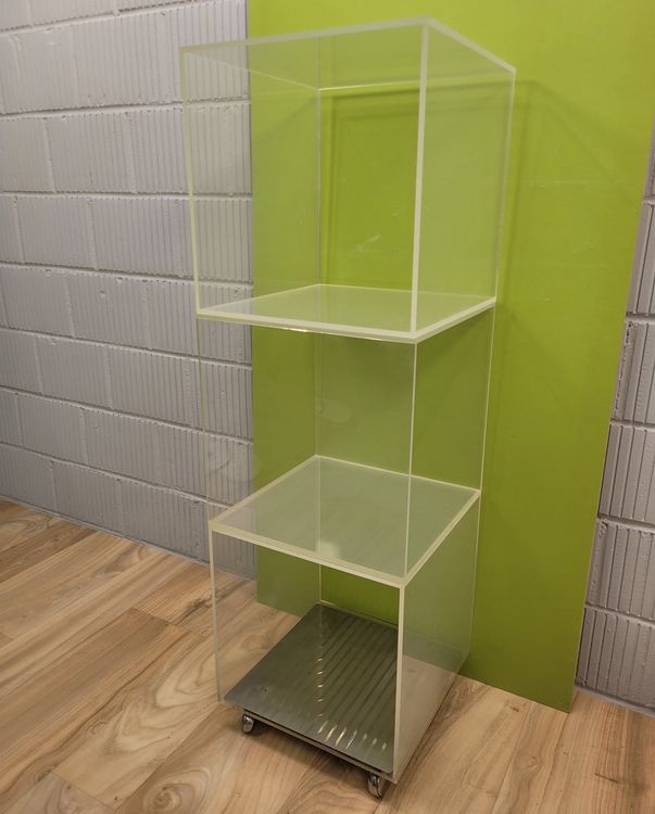1980s Plexiglas Shelf Regal 3-Tlg Acryl Kubus Set Rollbar. (Gebraucht ...