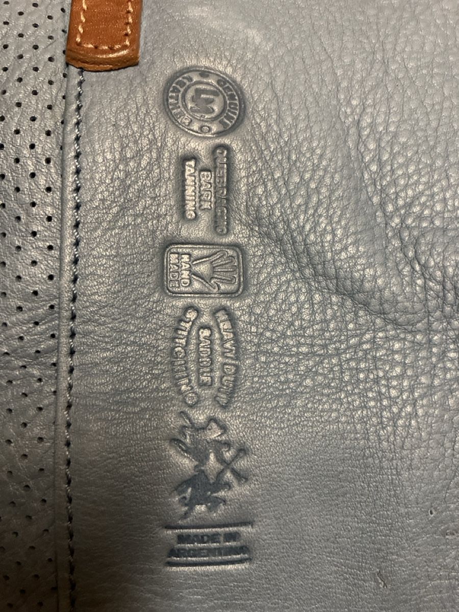 La Martina Blue Leather Tote Bag (Neu (gemäss Beschreibung)) in ...