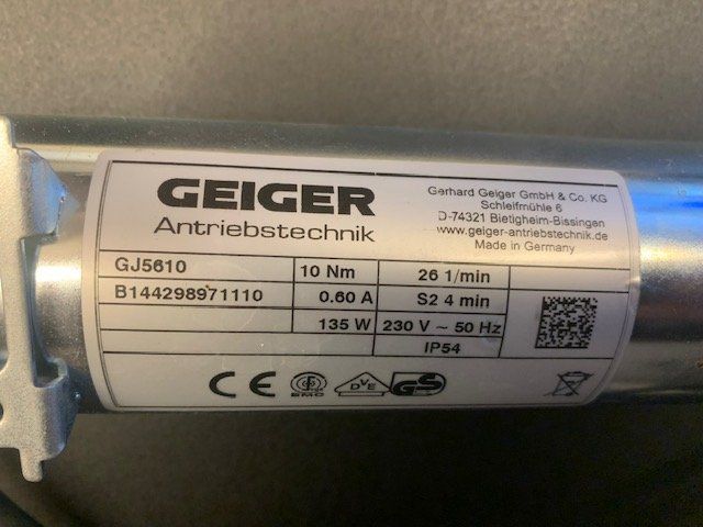 Lamellenstoren Motor Geiger 10 Nm GJ5610 (Neu (gemäss Beschreibung)) in ...
