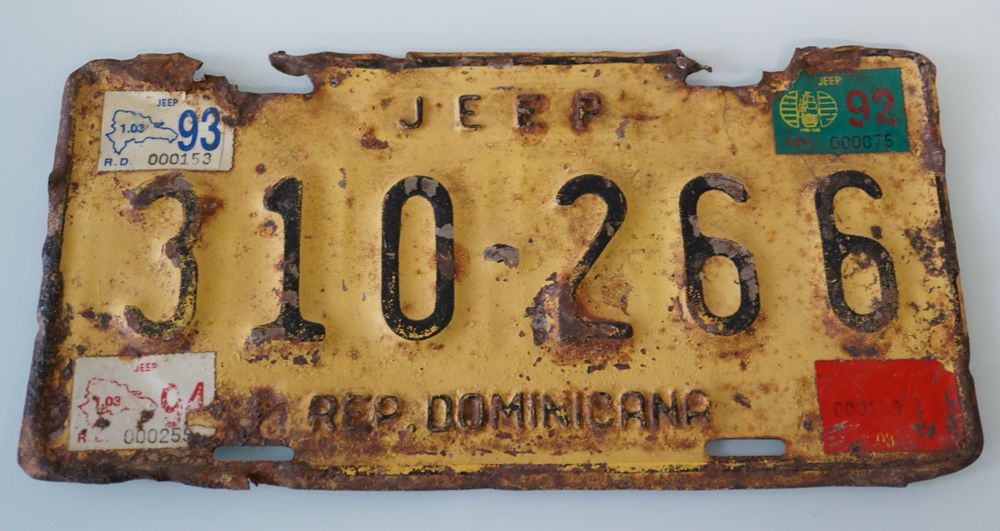 Altes Nummernschild - Dom. Rep. JEEP - ca. 30x15cm (Gebraucht) in für ...
