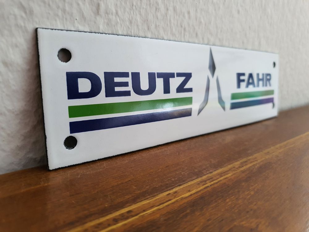 Emailschild Deutz Fahr Logo Traktor Emaille Schild Reklame | Kaufen auf ...